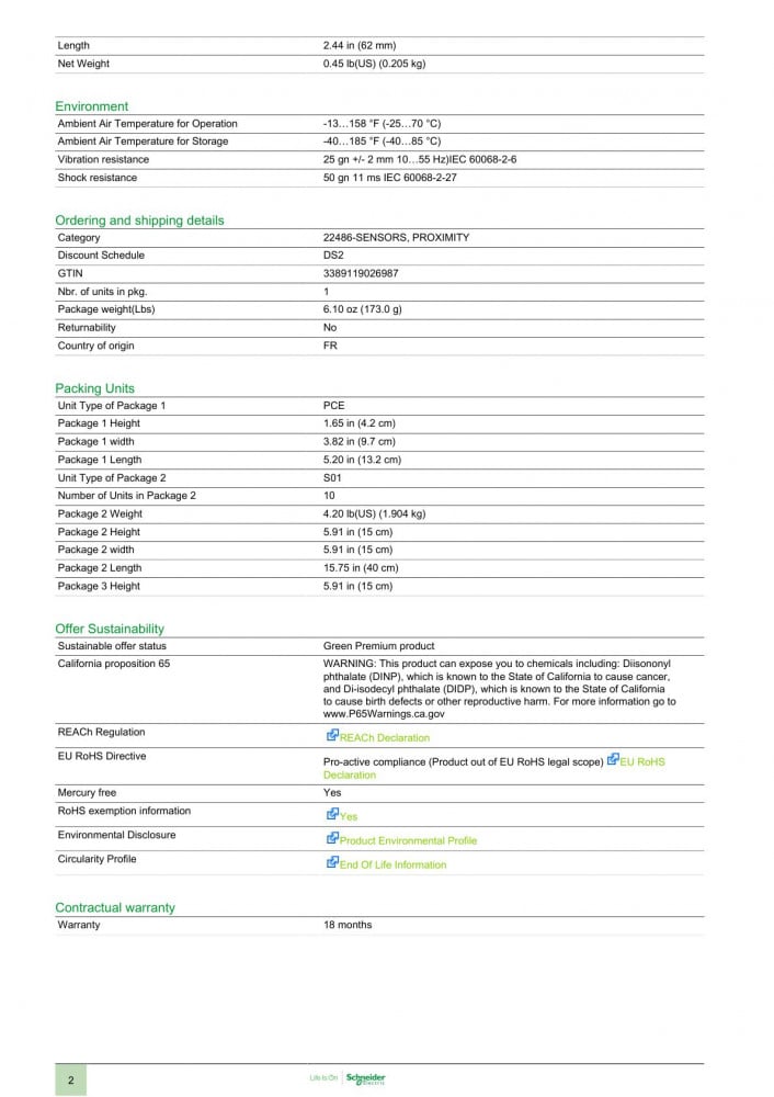 XS630B1MAL01C technical document page 2
