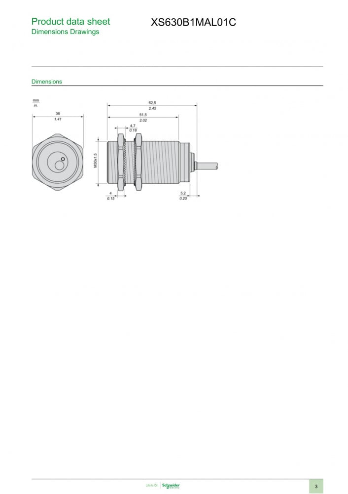 XS630B1MAL01C technical document page 3