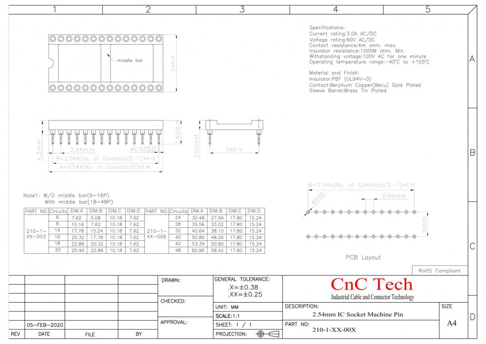 CnC Tech 210-1-40-006 technical drawing