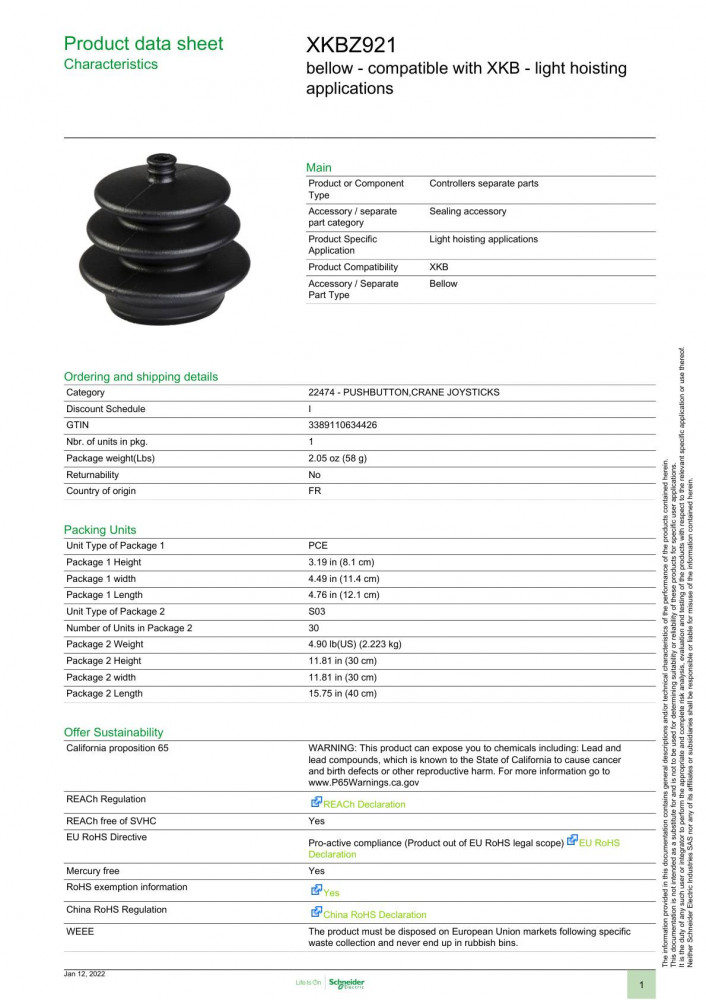 XKBZ921 technical document page 1