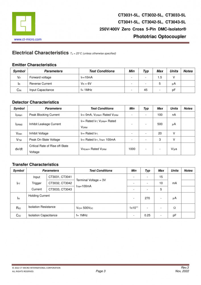 CT3042-5L datasheet page 3