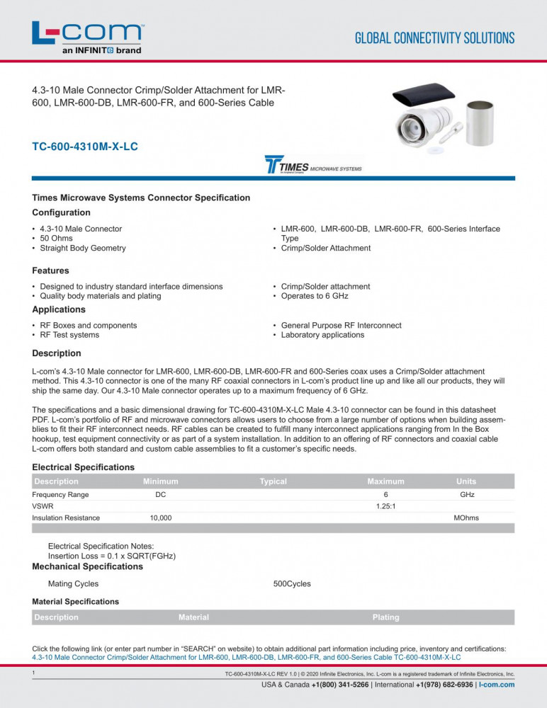 TC-600-4310M-X-LC datasheet page 1