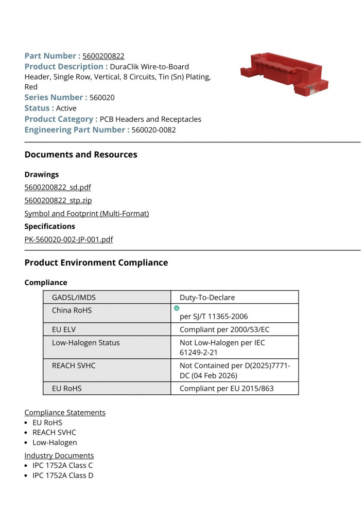 5600200822 technical document page 1