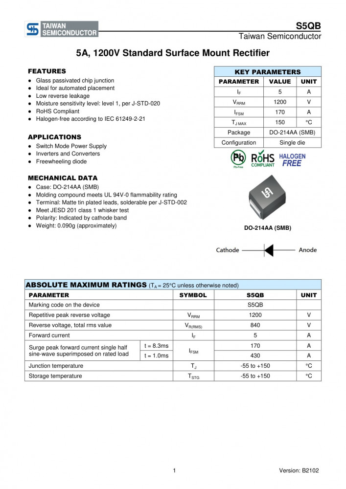 S5QB datasheet page 1