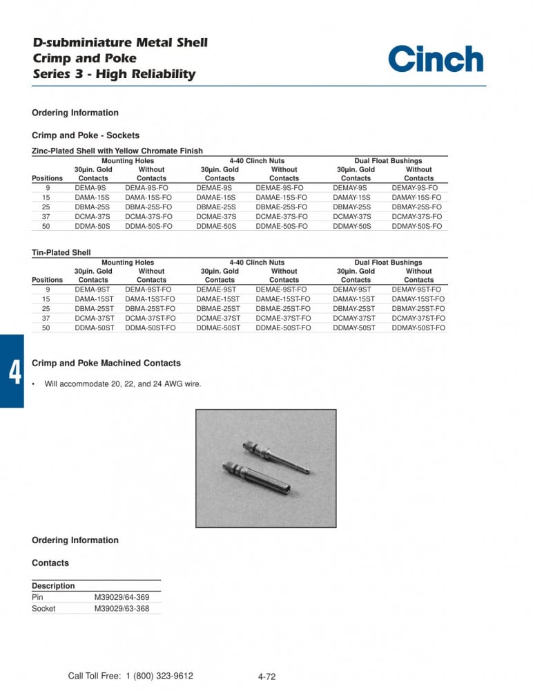 CINCH DBMAM25S document page 5