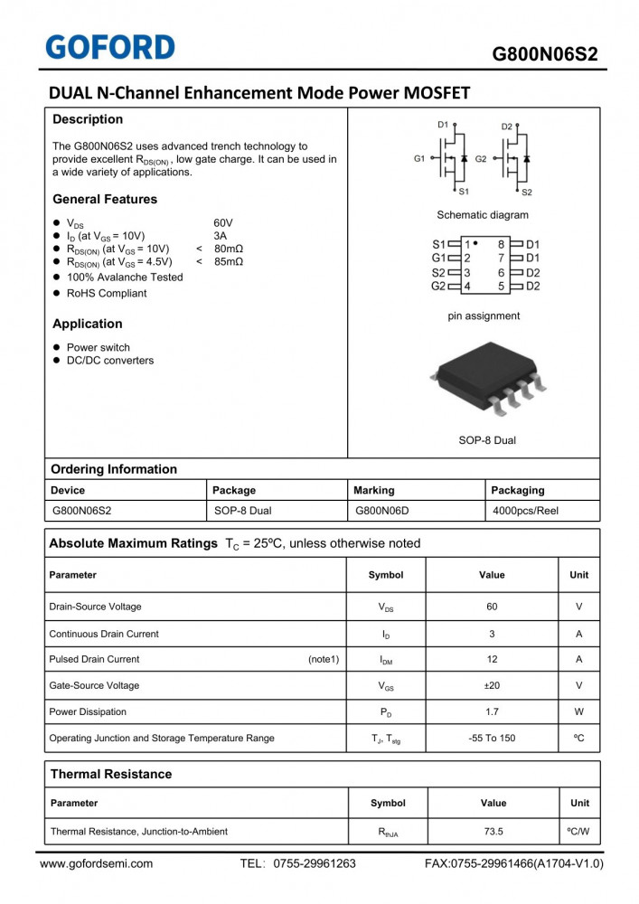 G800N06S2 datasheet page 1