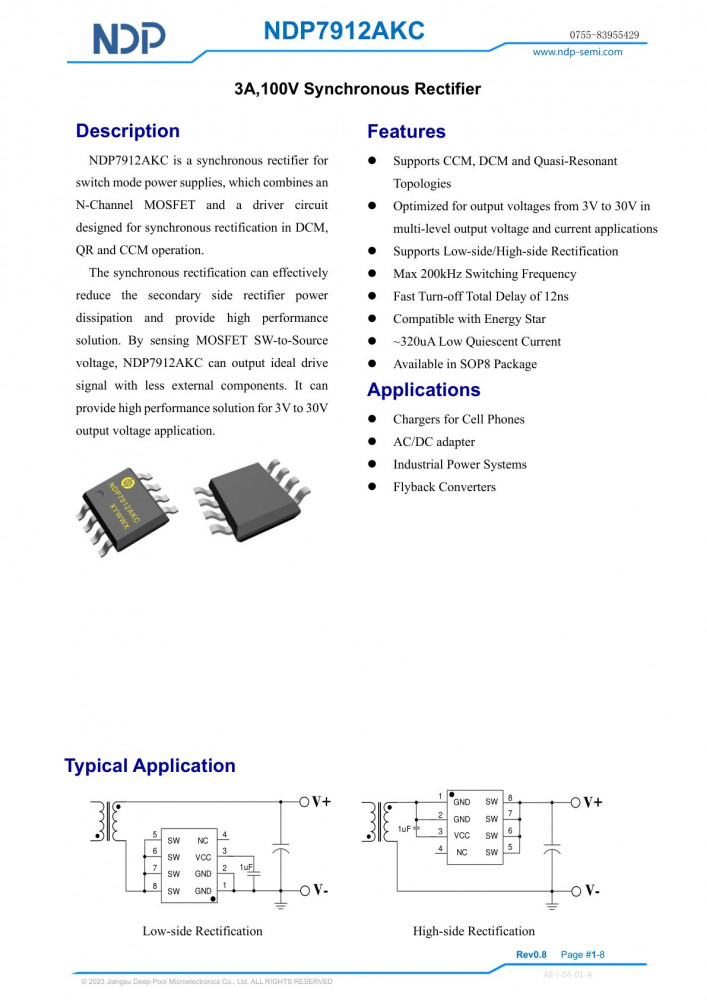 NDP7912AKC datasheet page 1