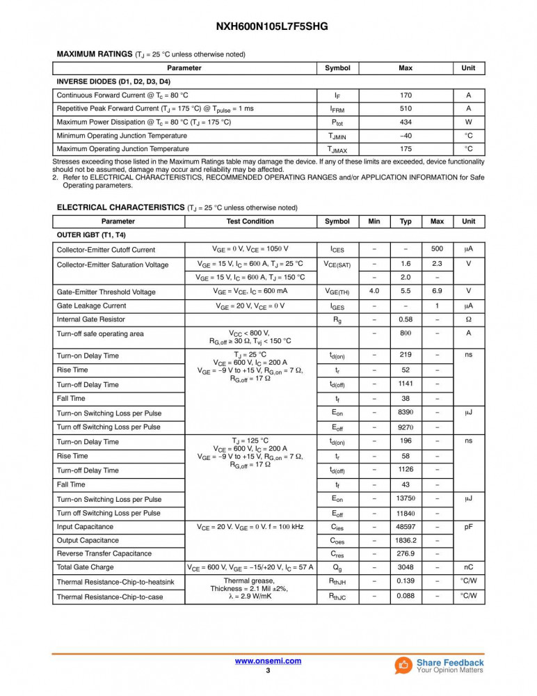 NXH600N105L7F5SHG datasheet page 3