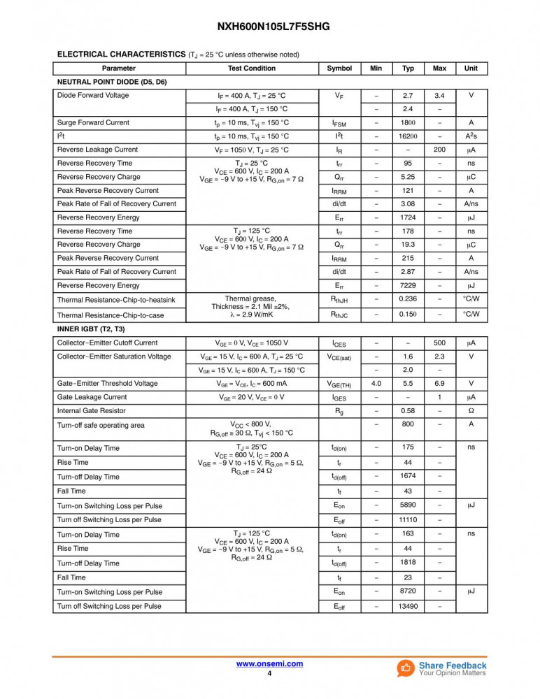 NXH600N105L7F5SHG datasheet page 4