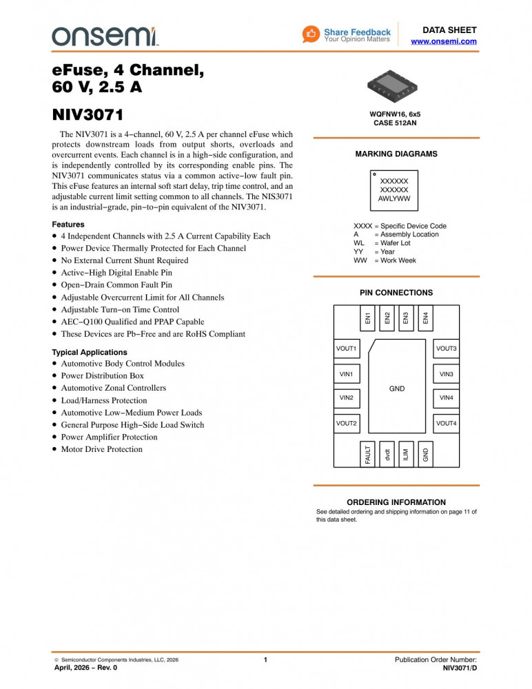 NIV3071 datasheet page 1