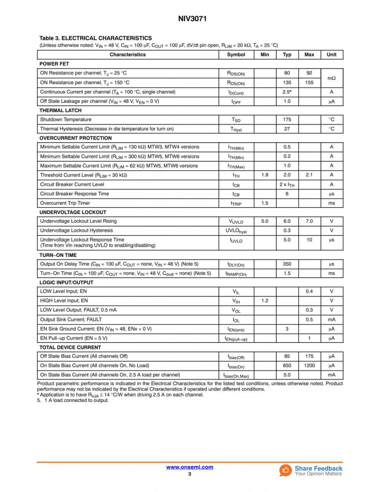 NIV3071 datasheet page 3