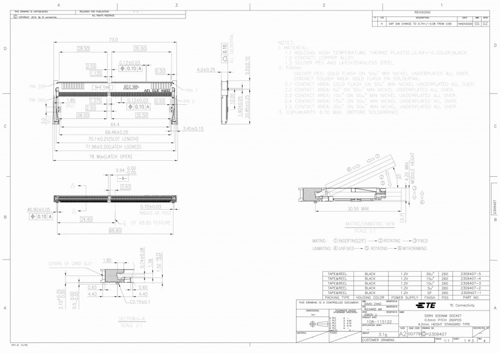 TE Connectivity 2309407-1 document page 1