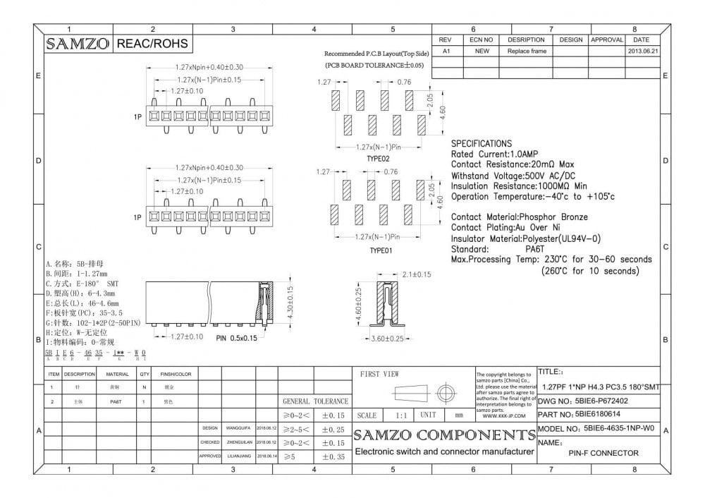 SAMZO 5BIE6-4635-102-W0 technical drawing