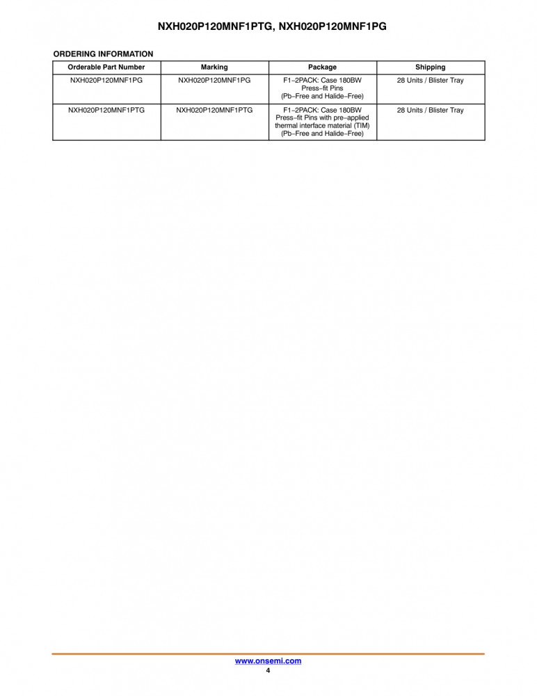 NXH020P120MNF1 datasheet page 4
