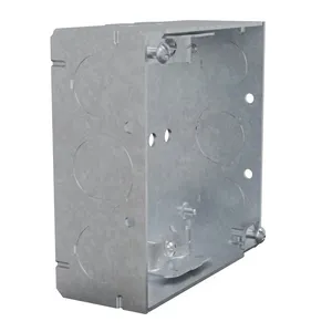 4 in. Square Box, Welded, 1-1/2 in. Deep with NMSC Clamps, Five 1/2 in. KO's and Two TKO's for sale