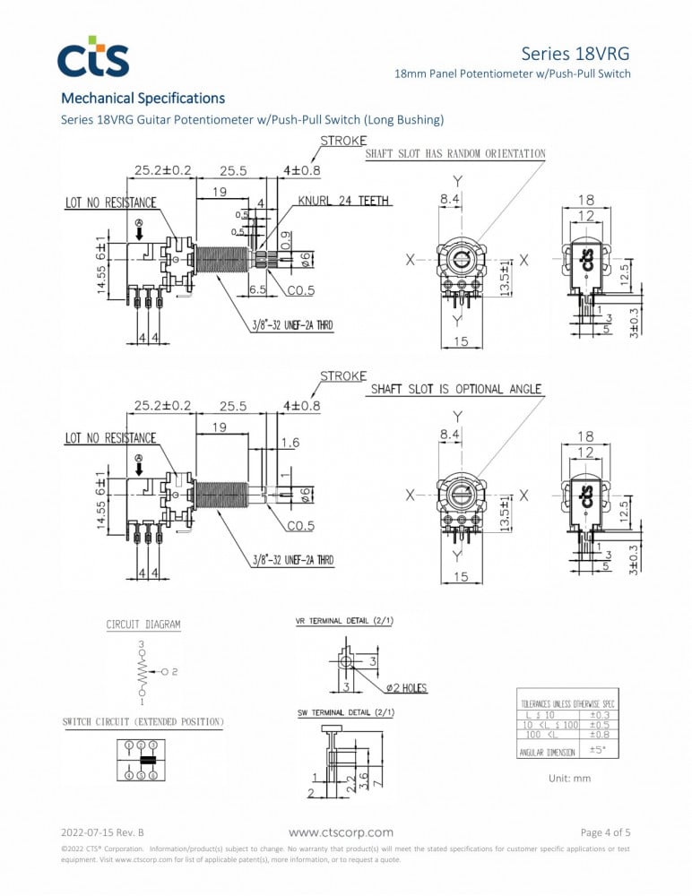 CTS Series 18VRG datasheet page 4
