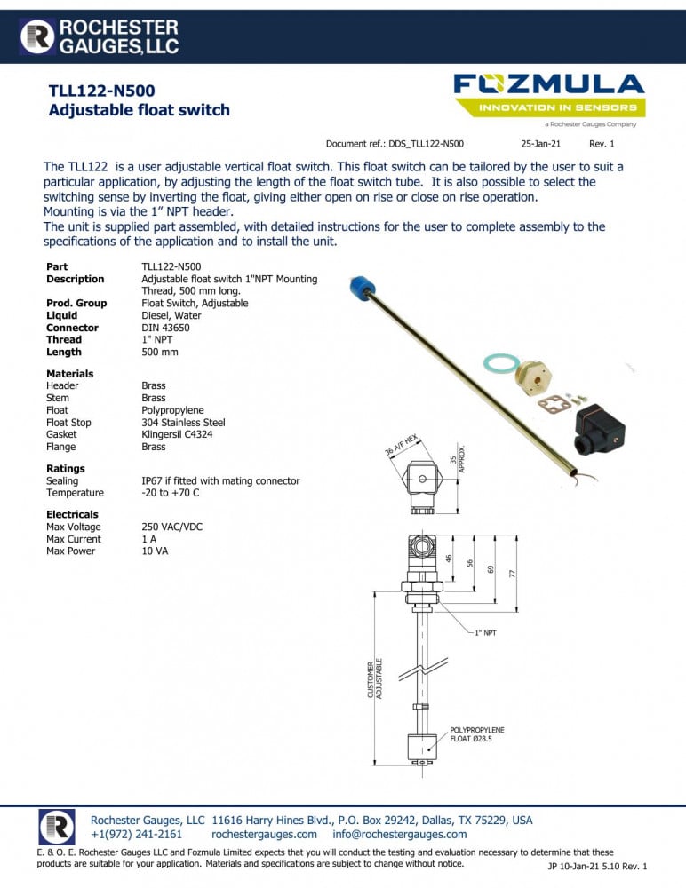 TLL122-N500 technical document page