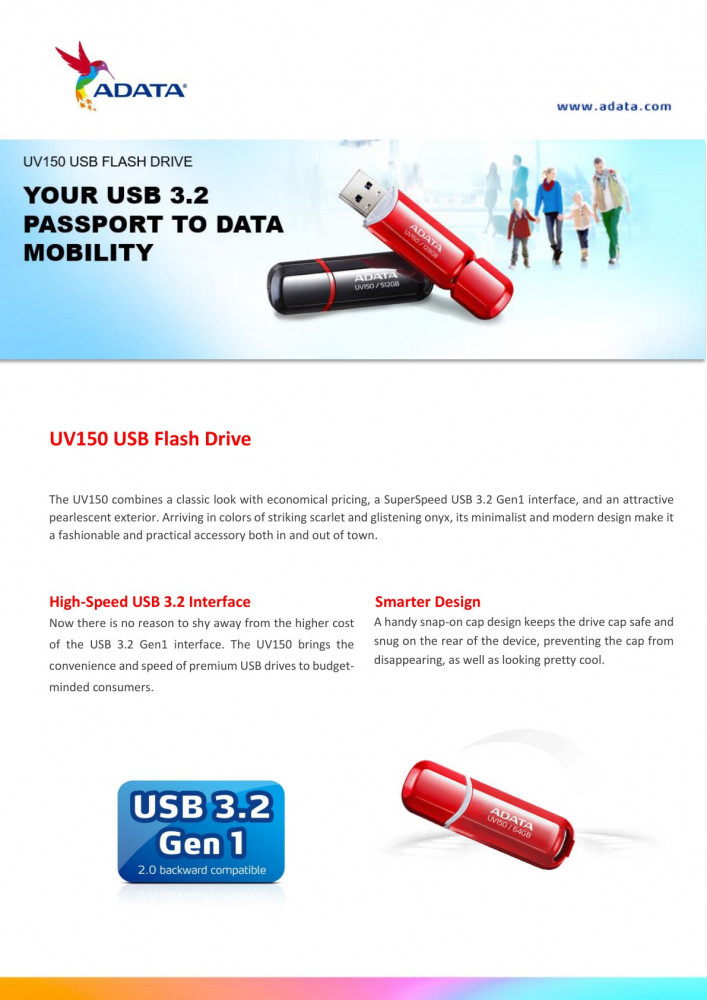 ADATA UV150 product documentation page 1