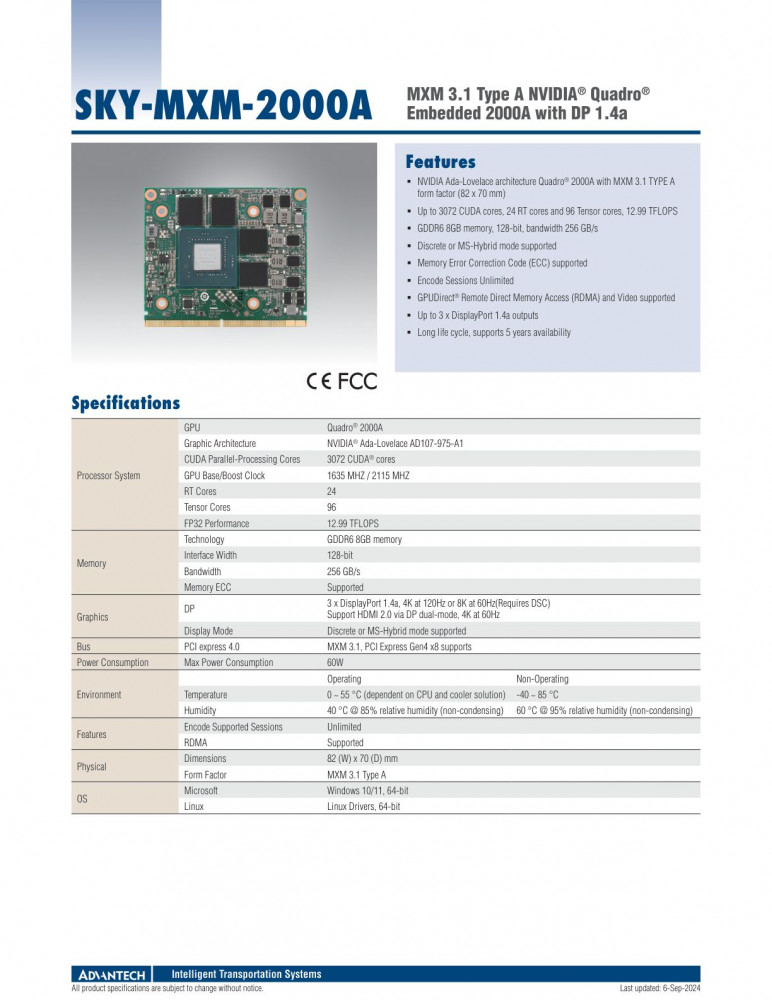 SKY-MXM-2000A technical document, page 1