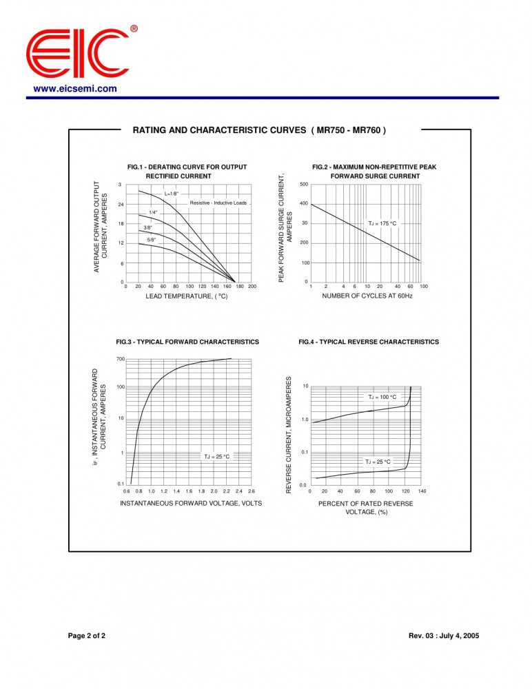 EIC MR760 datasheet page 2