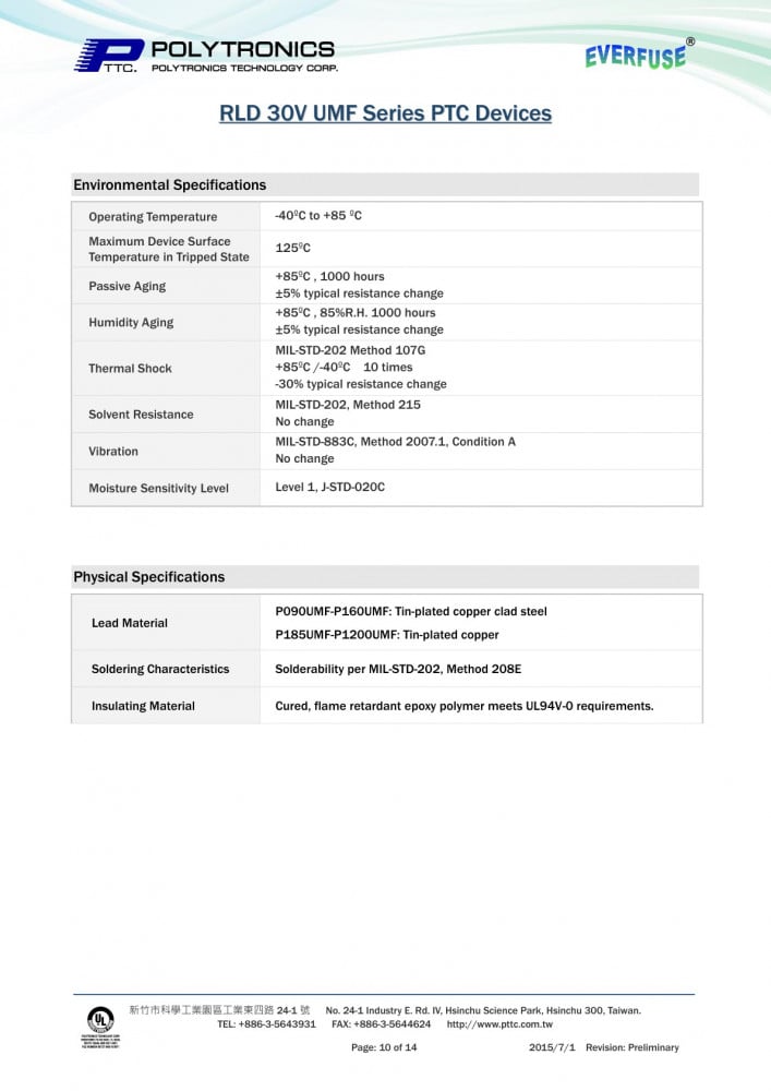 RLD30P110UMF datasheet page 10
