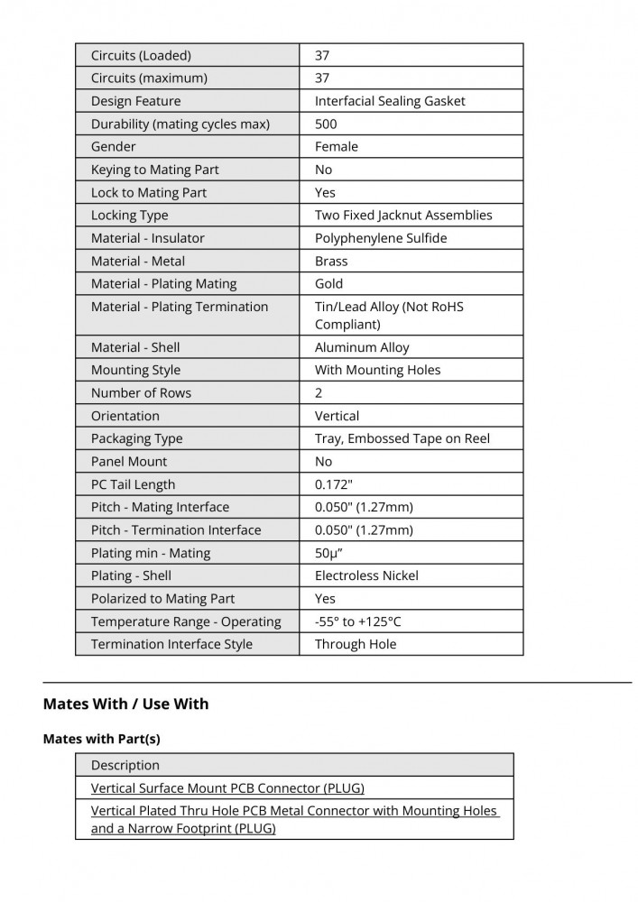 Product technical document page 2