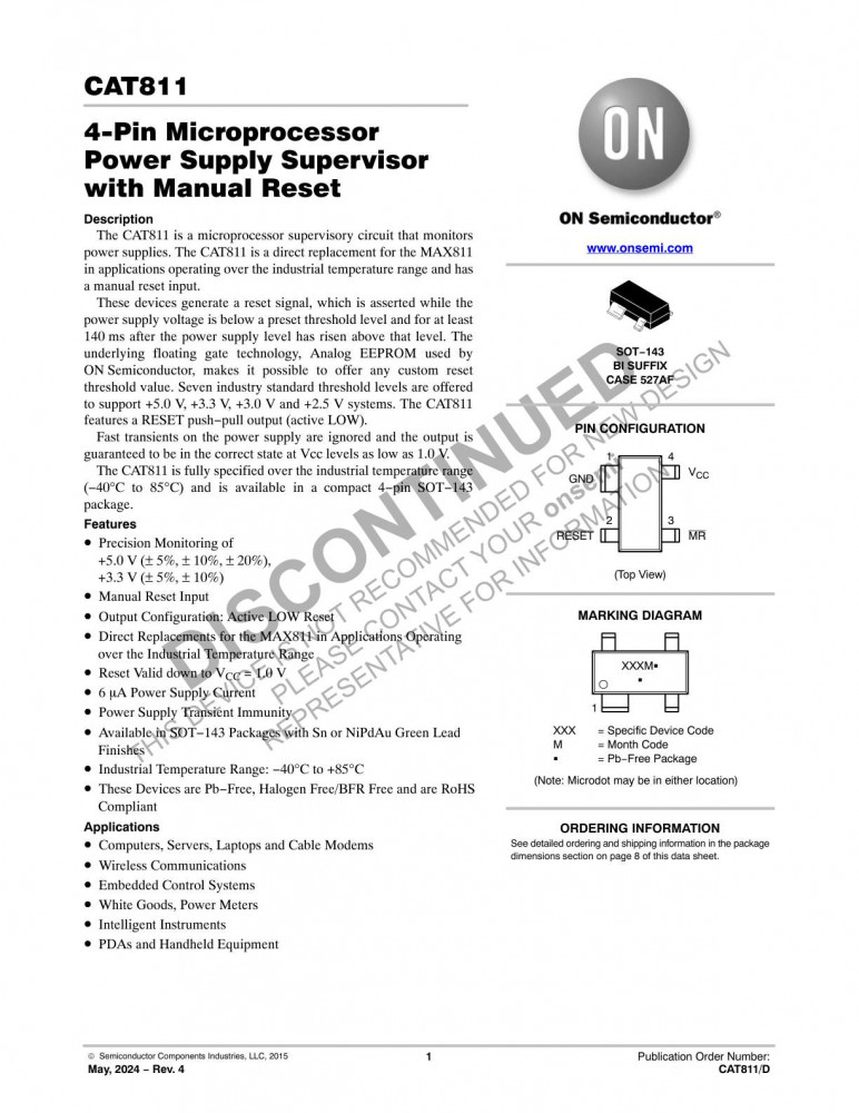 CAT811 datasheet page 1