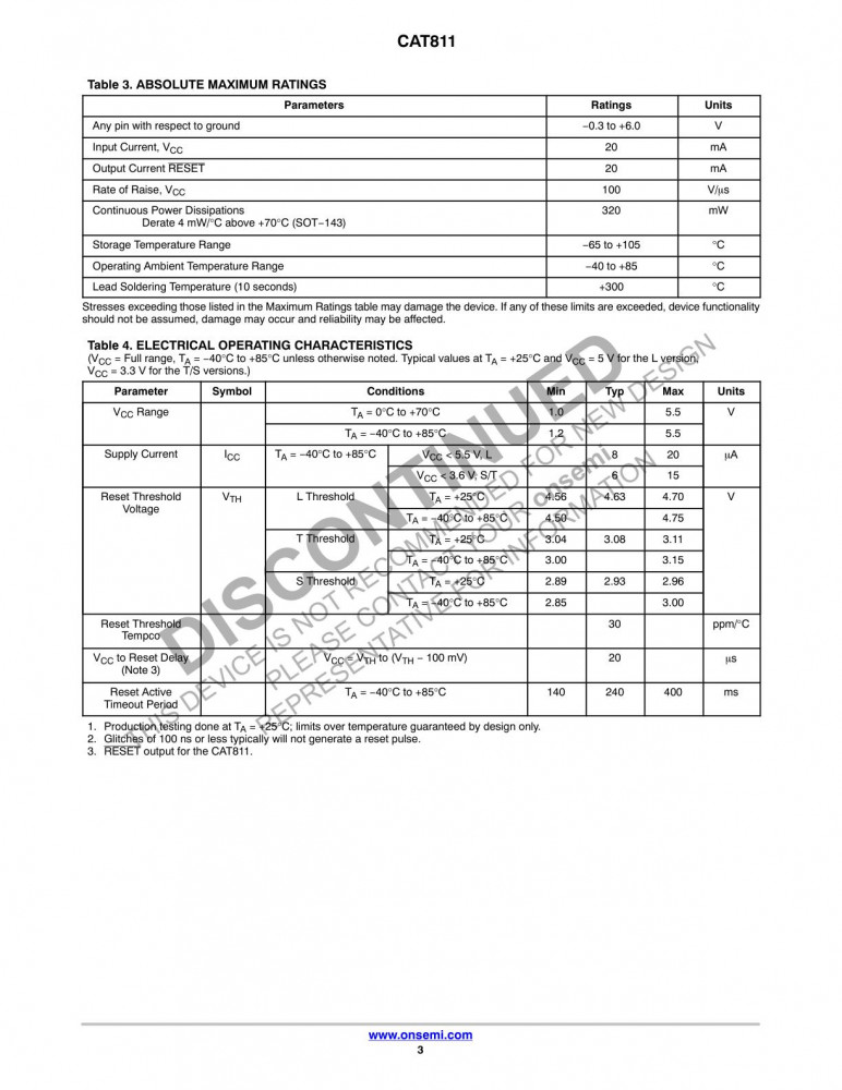 CAT811 datasheet page 3