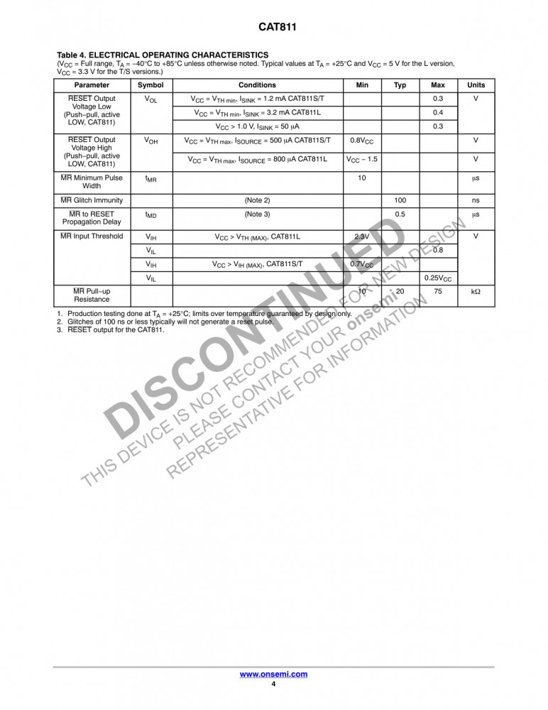 CAT811 datasheet page 4