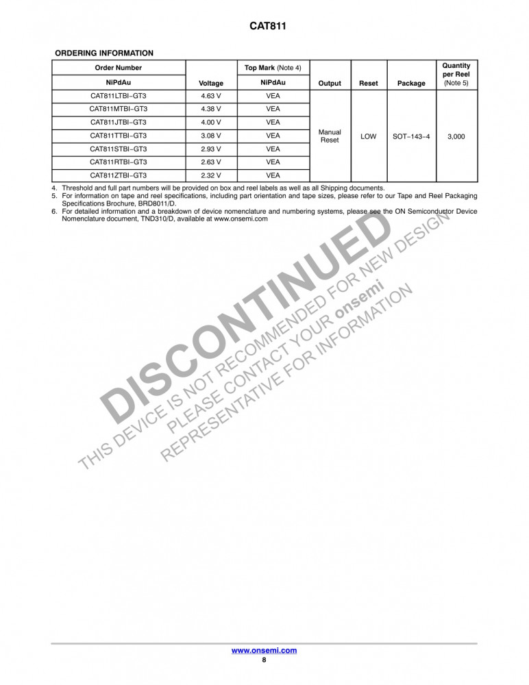 CAT811 datasheet page 8