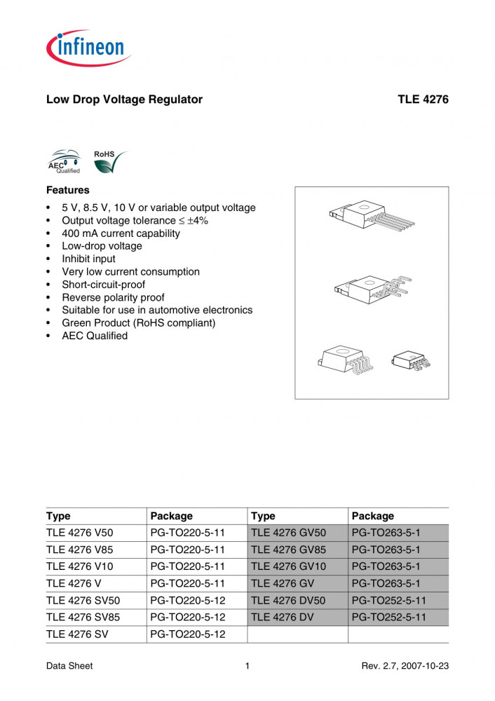 TLE4276 datasheet page 1