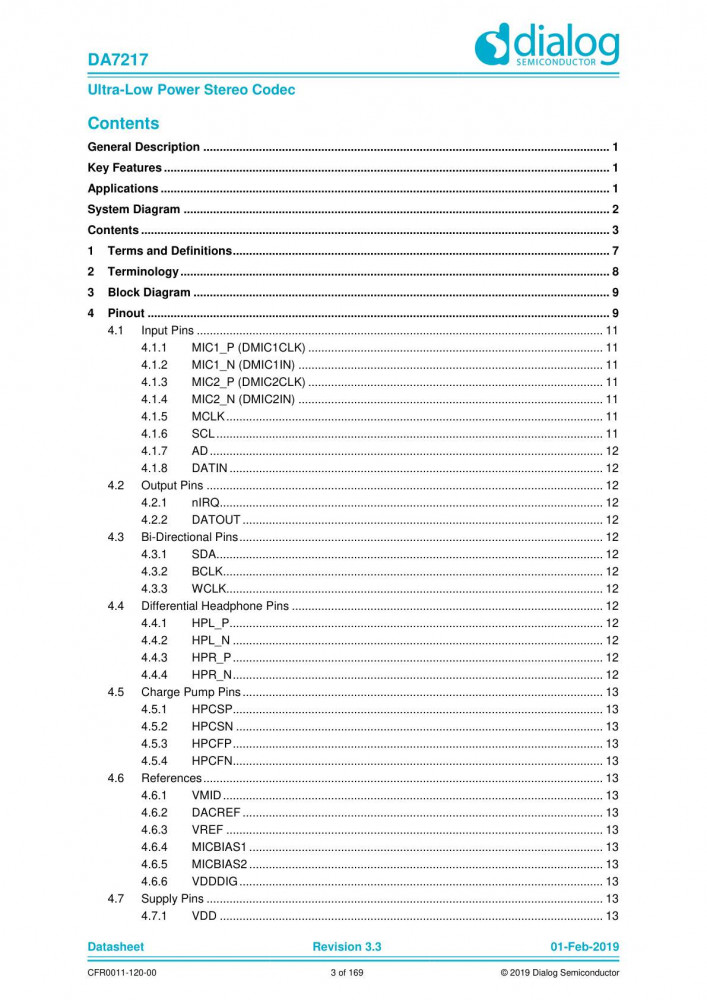 DA7217 technical document page 3
