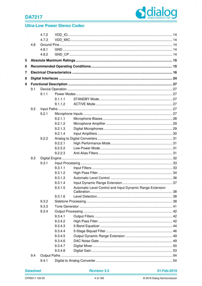 DA7217 technical document page 4