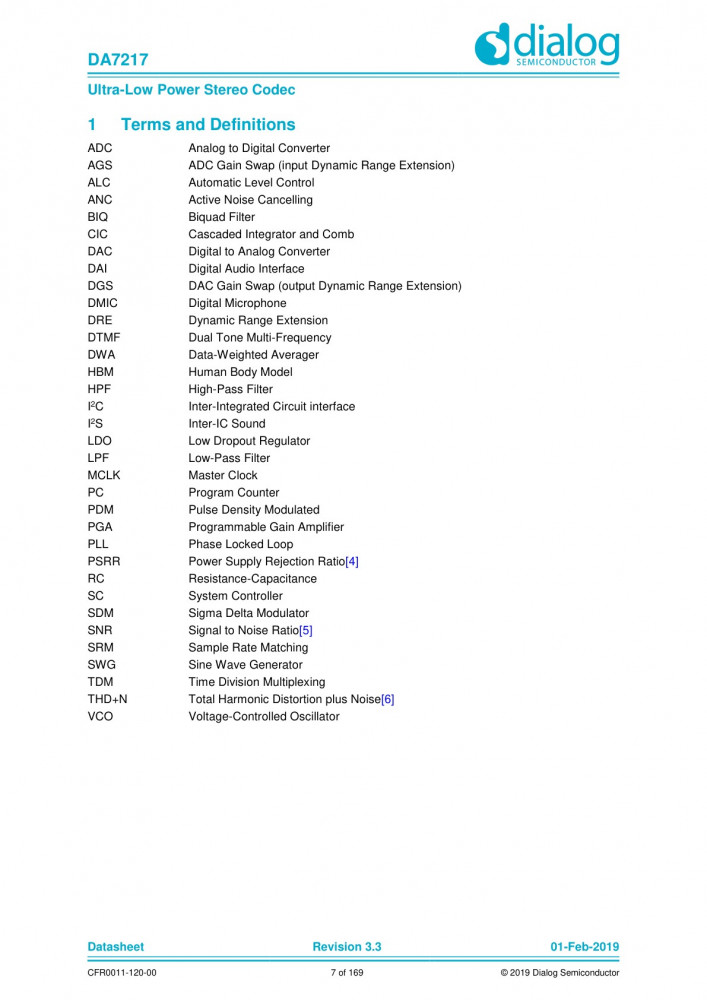 DA7217 technical document page 7