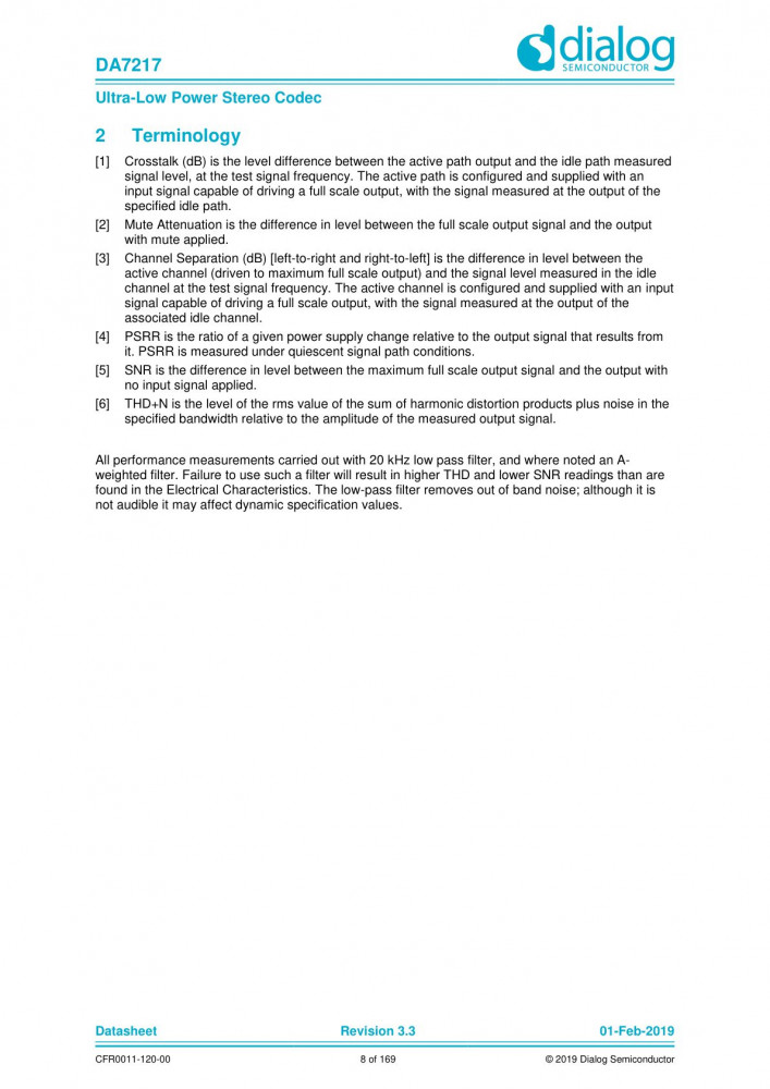 DA7217 technical document page 8