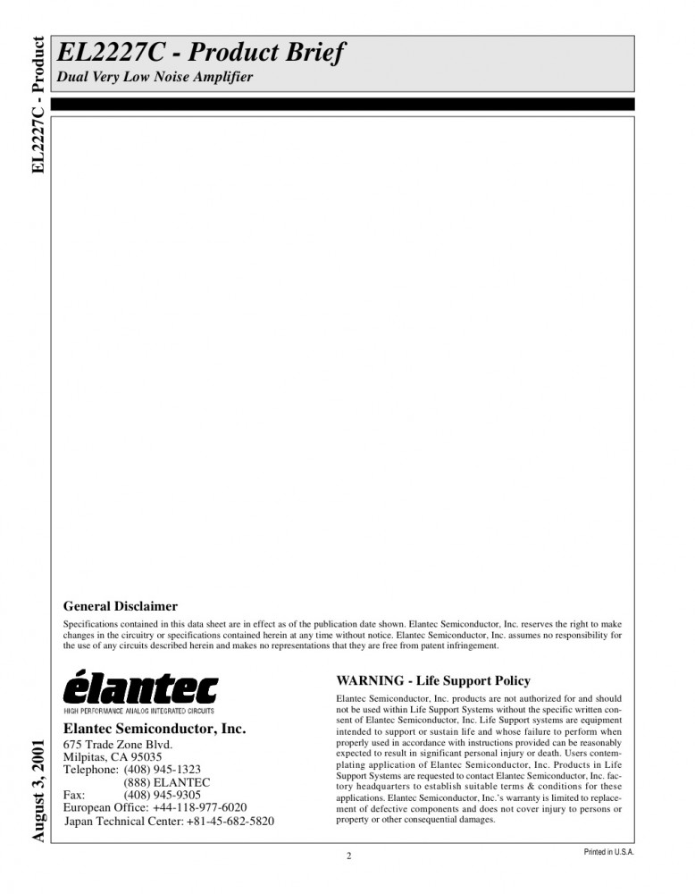 EL2227CY datasheet page 2