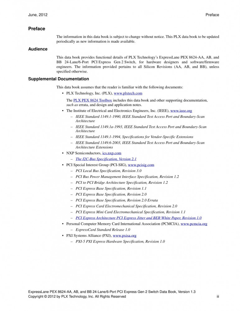 PEX8624 data book page 3