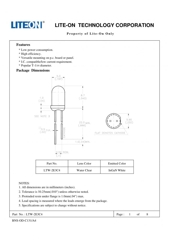 LTW-2E3C4 datasheet page 1