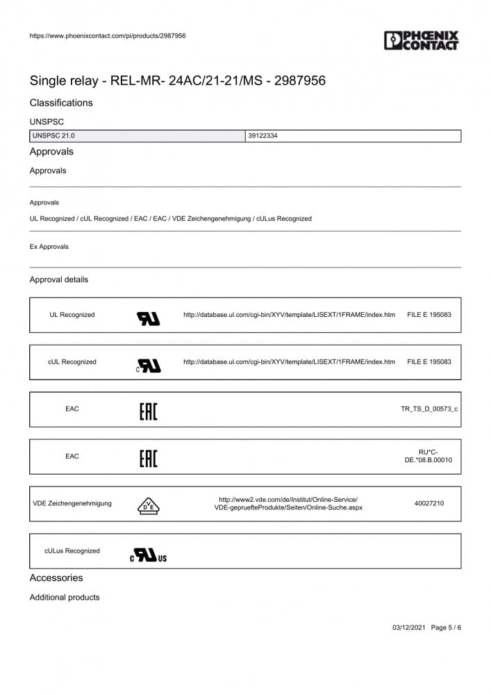 Phoenix Contact 2987956 technical document page 5