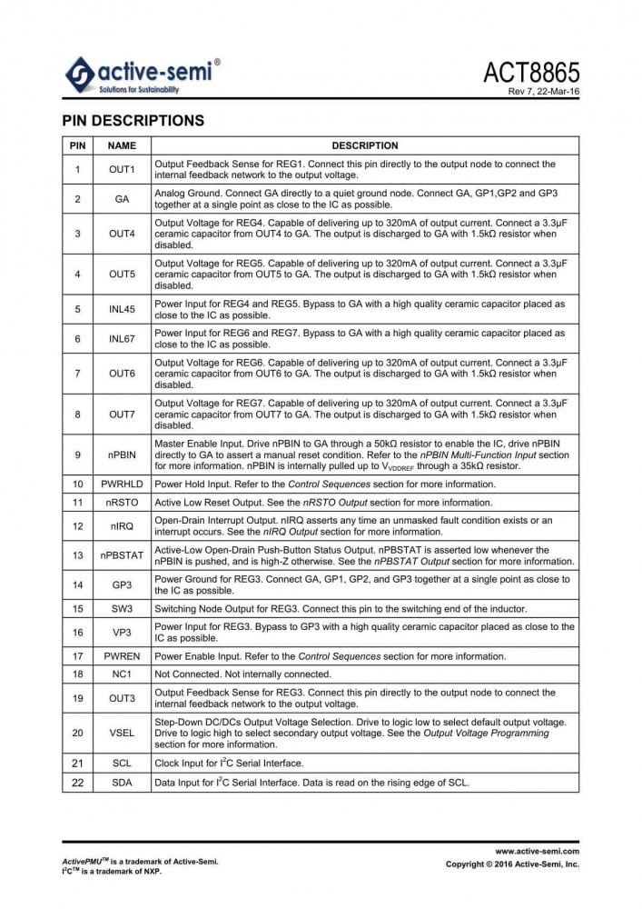 ACT8865 technical document page 5