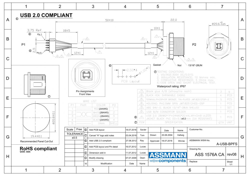 A-USB-BPFS technical drawing preview