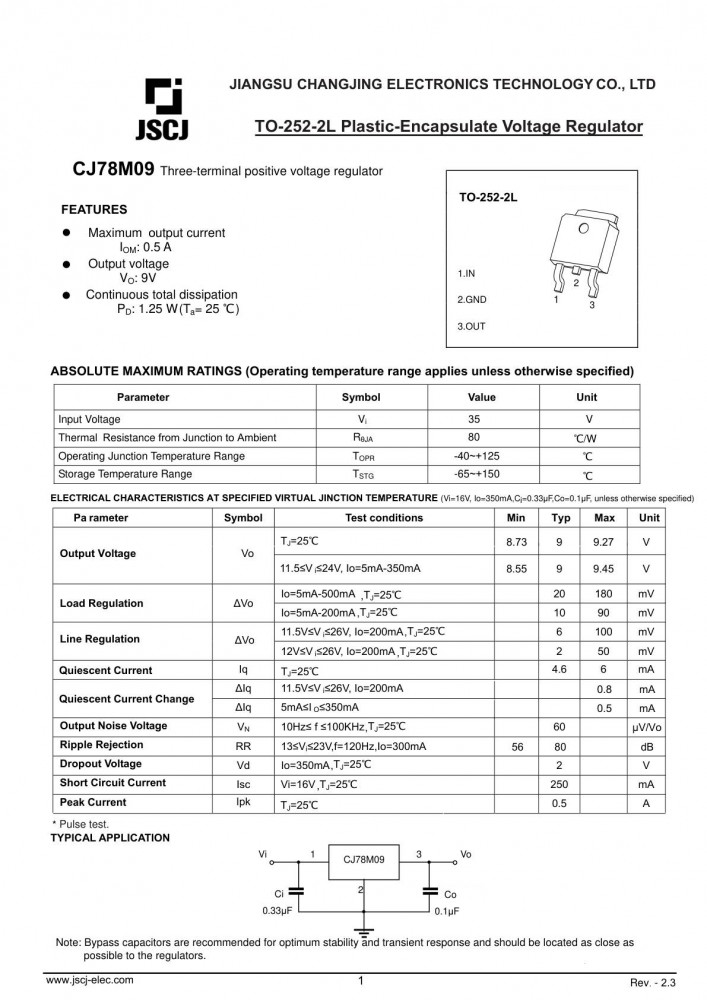 CJ78M09 datasheet page 1