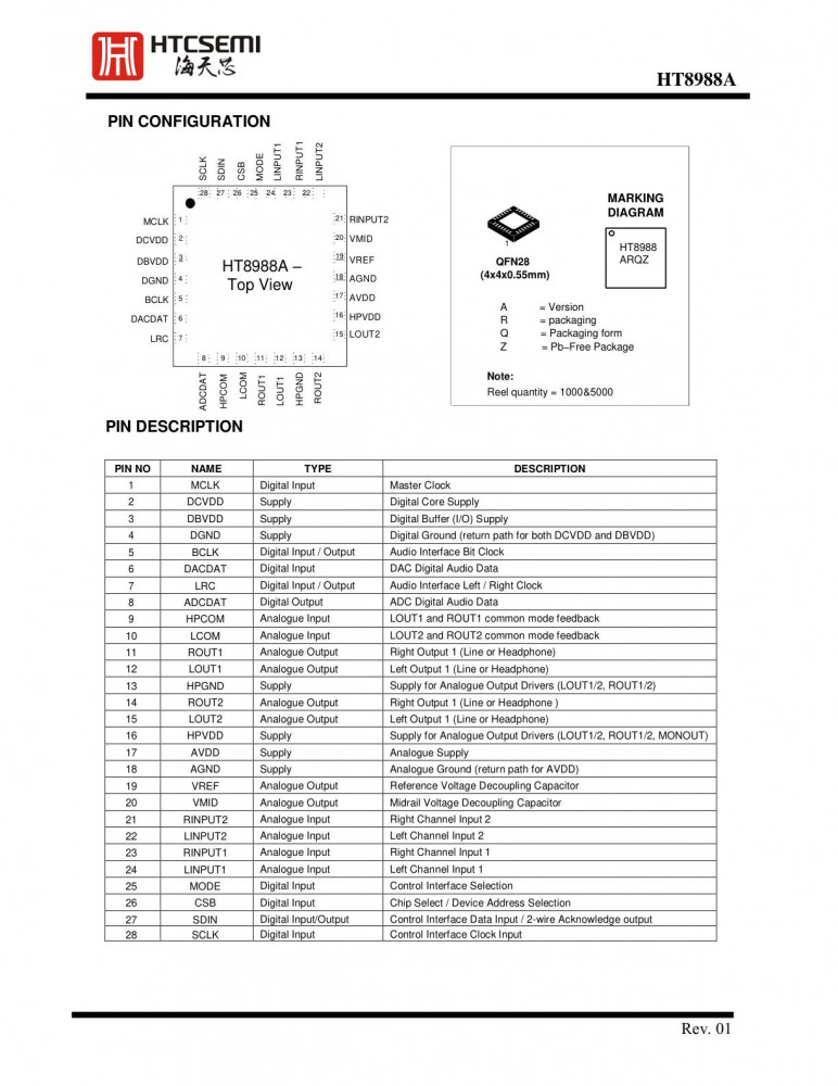 HT8988ARQZ datasheet page 2