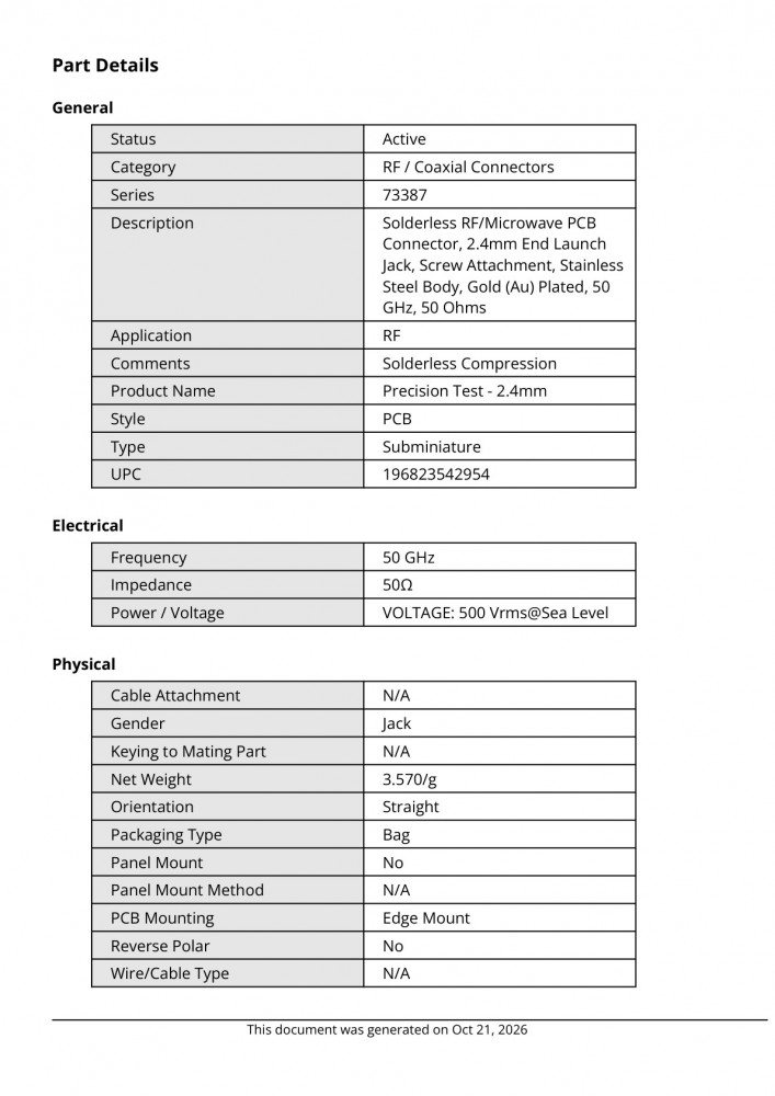 Technical document page 2 for Molex 733870090