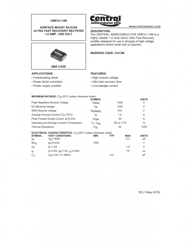 CMR1U-13M TR13 PBFREE datasheet page 1