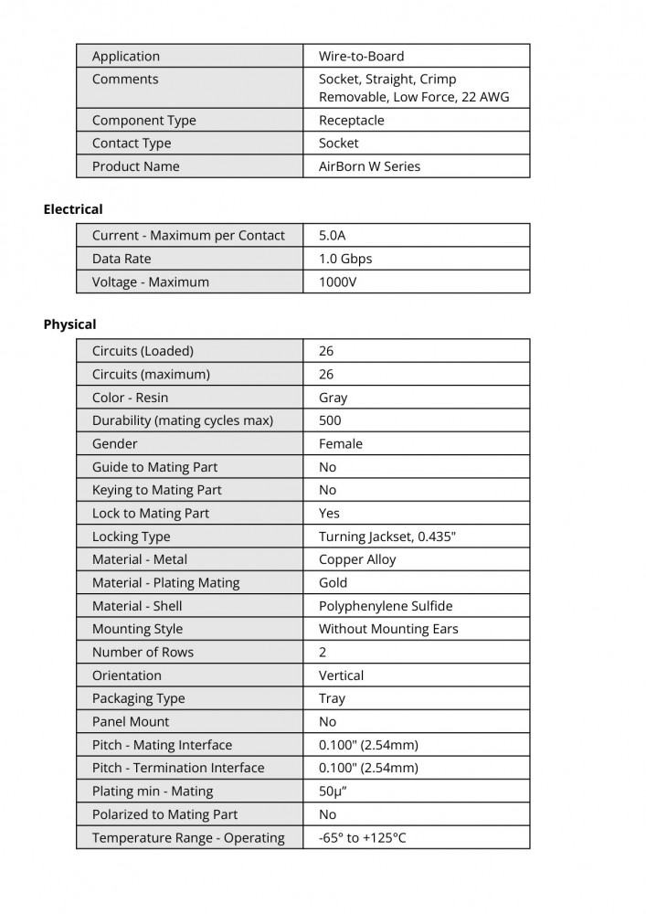 WTDXA26SAJT technical document page 2