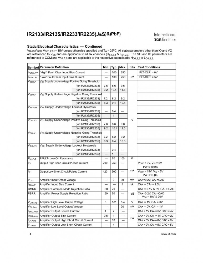 IR2233PBF technical document page 4