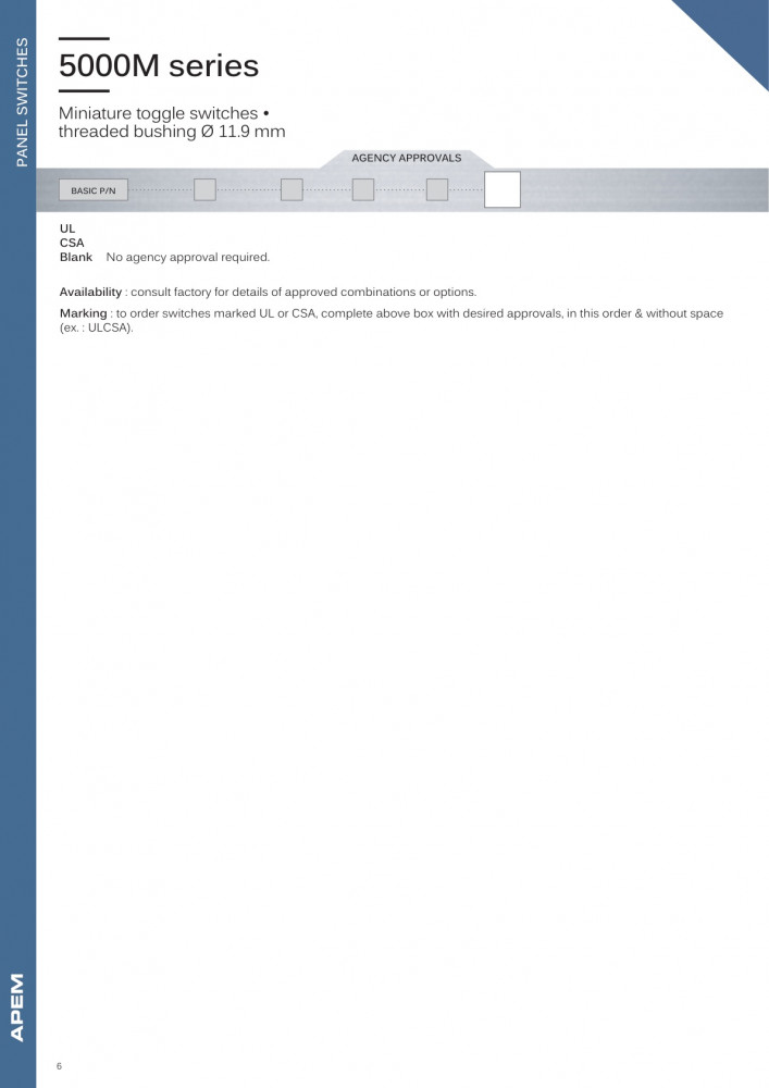 APEM 5000M series technical document page 6