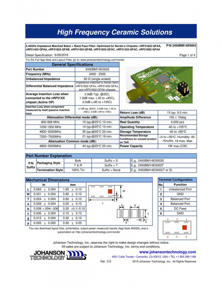 2450BM14E0003 specification page 1