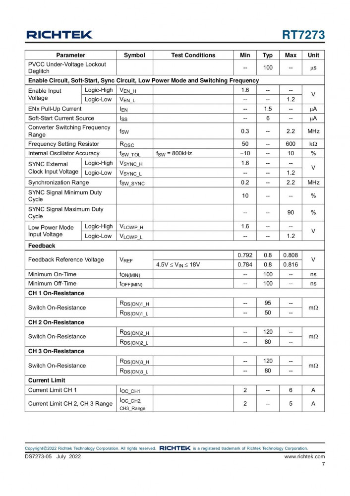 RT7273 datasheet page 7